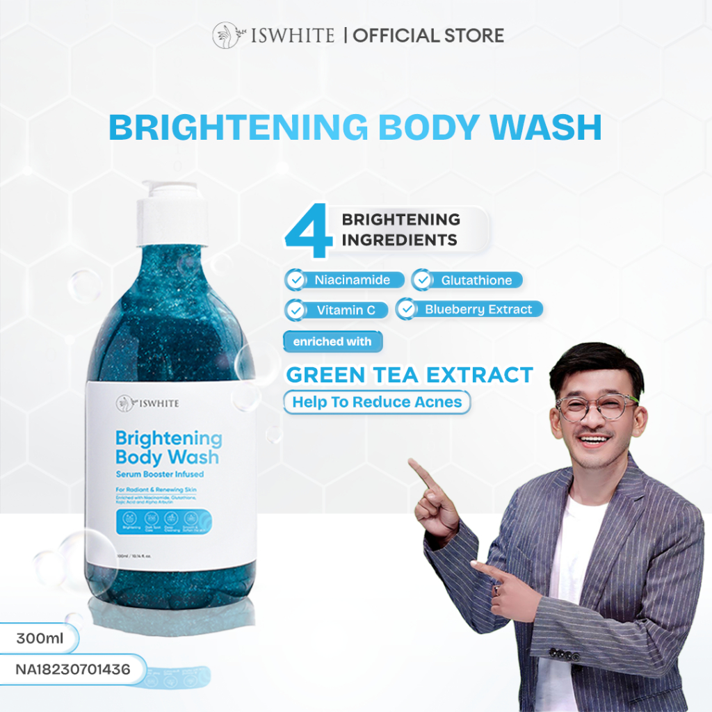 Jual ISWHITE X RUBEN ONSU ISWHITE Brightening Body Wash Serum Booster ...