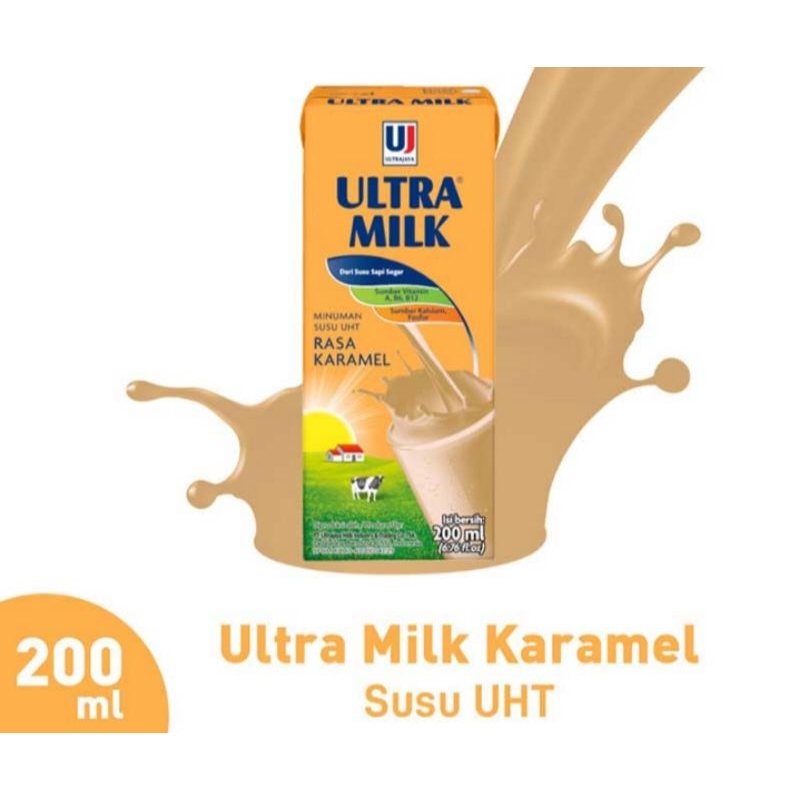 Jual ULTRA MILK Susu UHT Karamel 200 ml | Shopee Indonesia