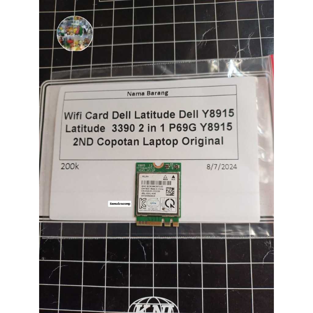 Jual Wifi Card Dell Latitude Dell Y8915 Latitude 3390 2 In 1 P69G Y8915 ...