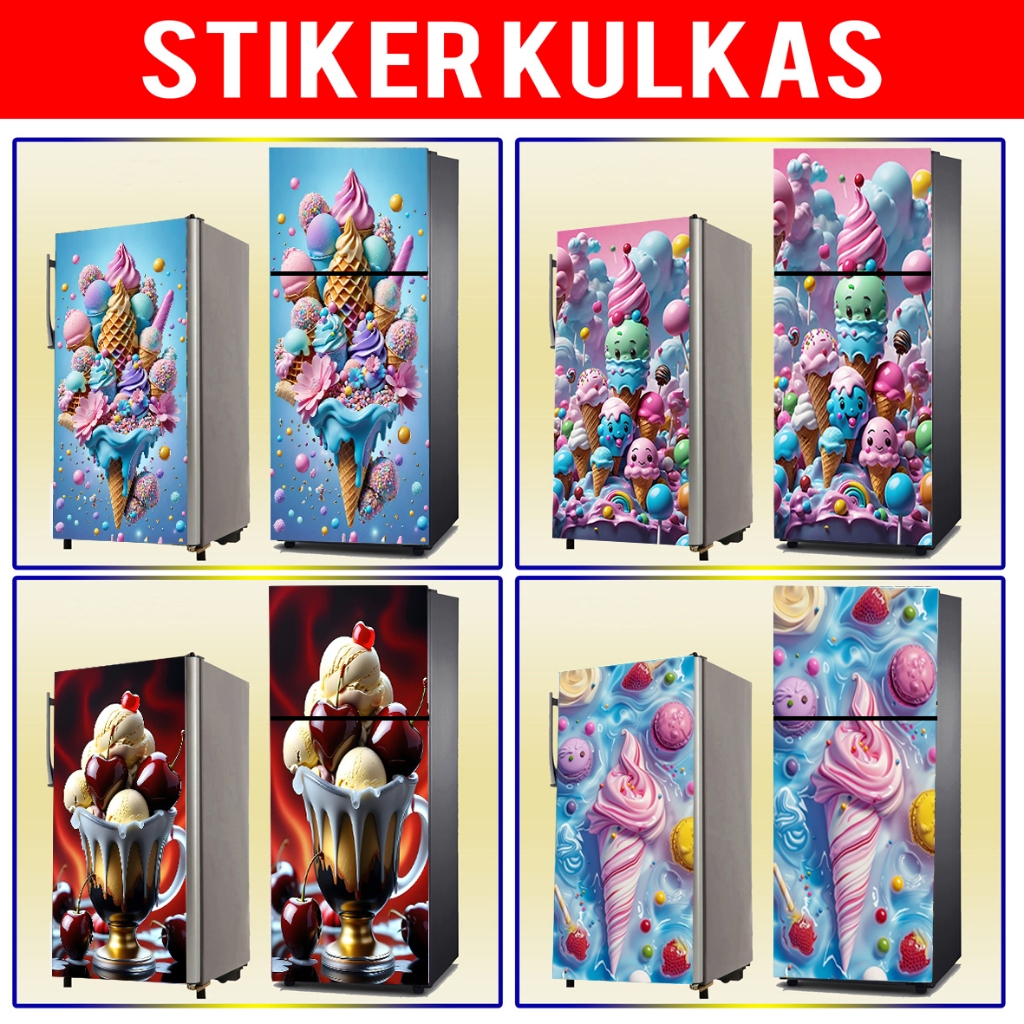 Jual STIKER KULKAS MOTIF ICE CREAM | Shopee Indonesia