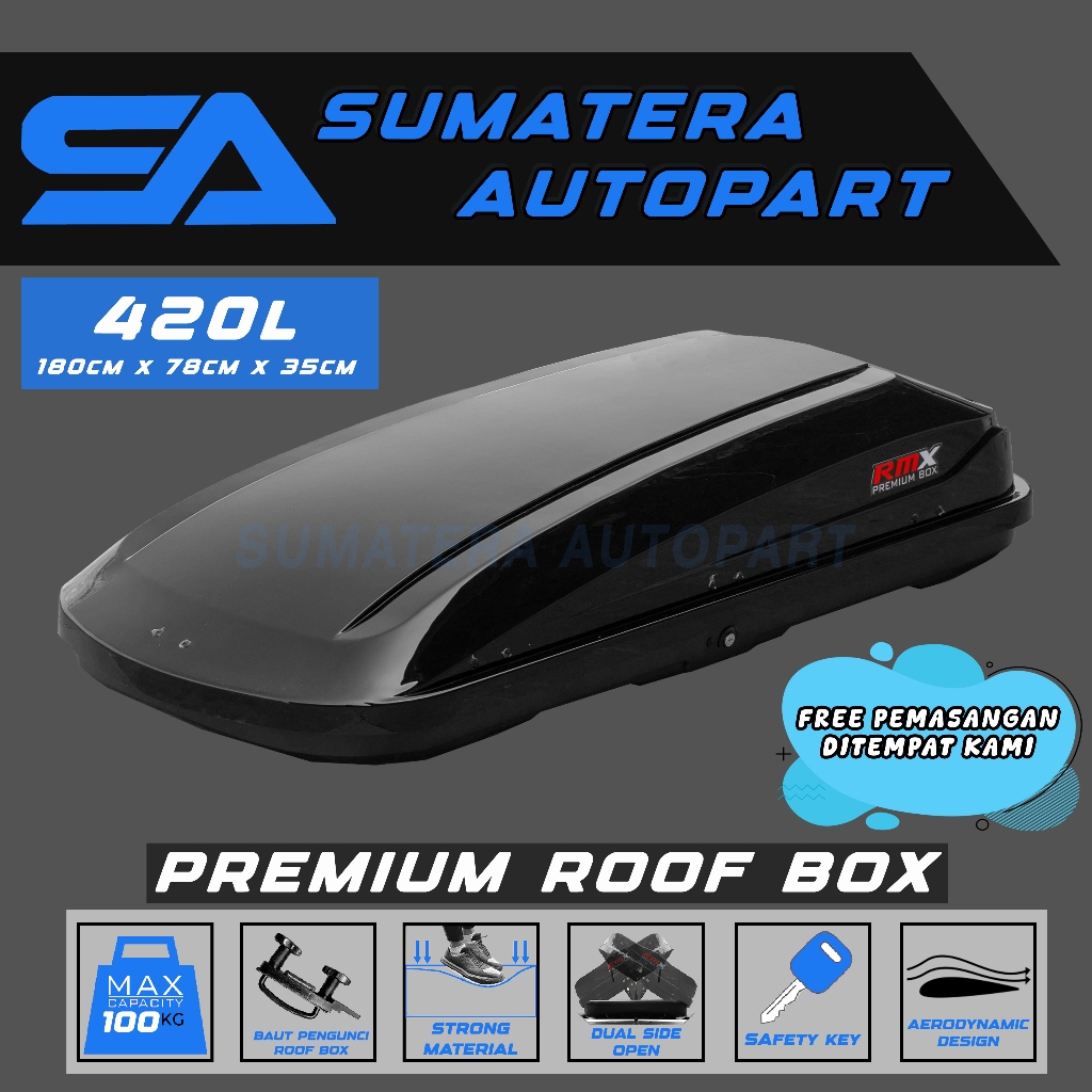 Jual Roof Box Roofbox Rofbox Slim Bagasi Atas Mobil Universal Material ...