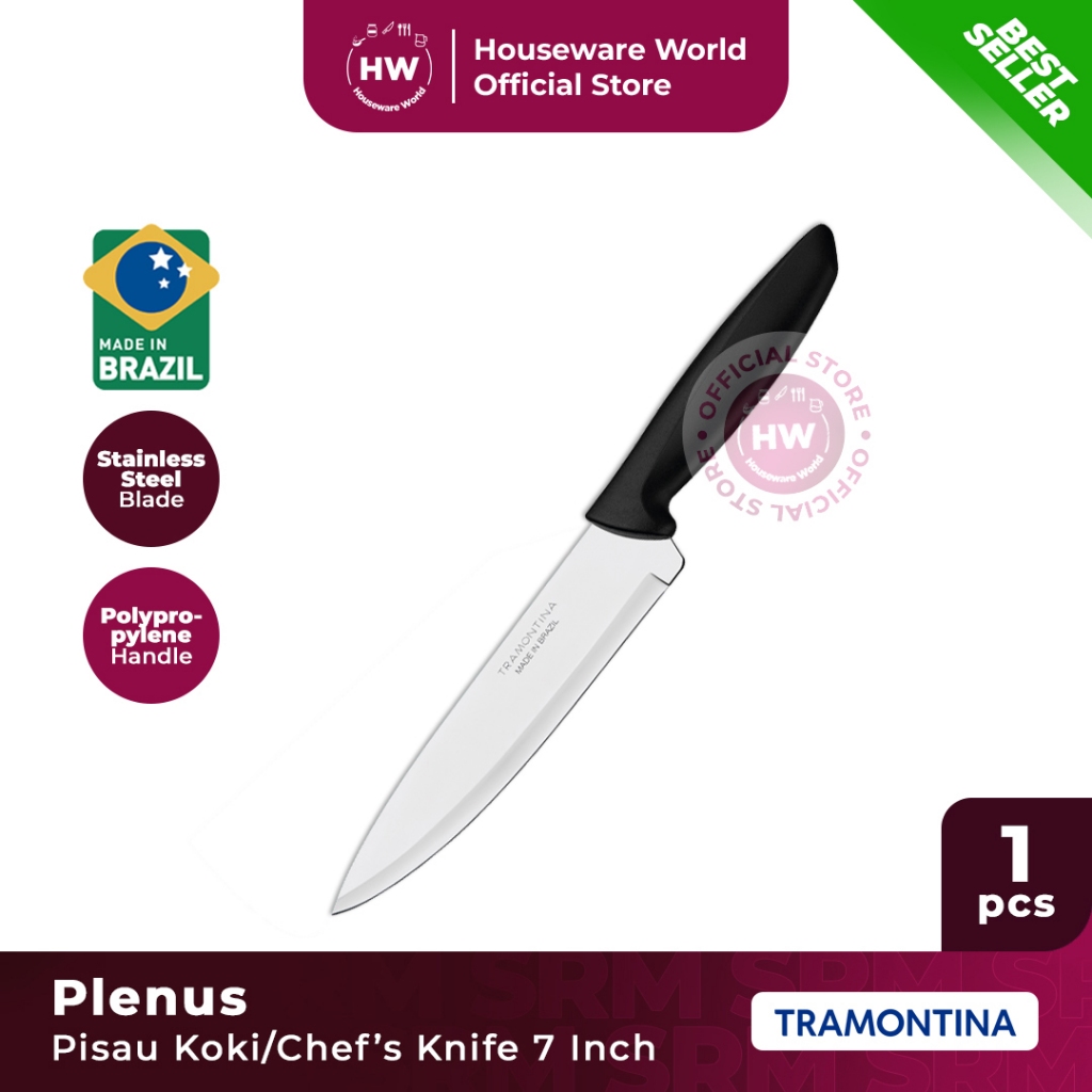 Jual TRAMONTINA Pisau Koki/Chef's Knife Plenus 7 Inch - 1pcs | Shopee Indonesia
