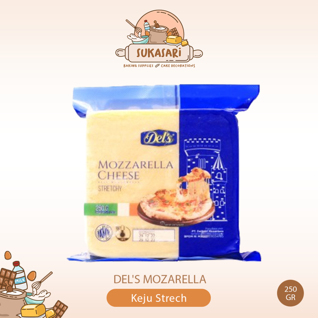 Jual Del's Mozarella Cheese 250gr Mozzarella keju strech pizza Del ...