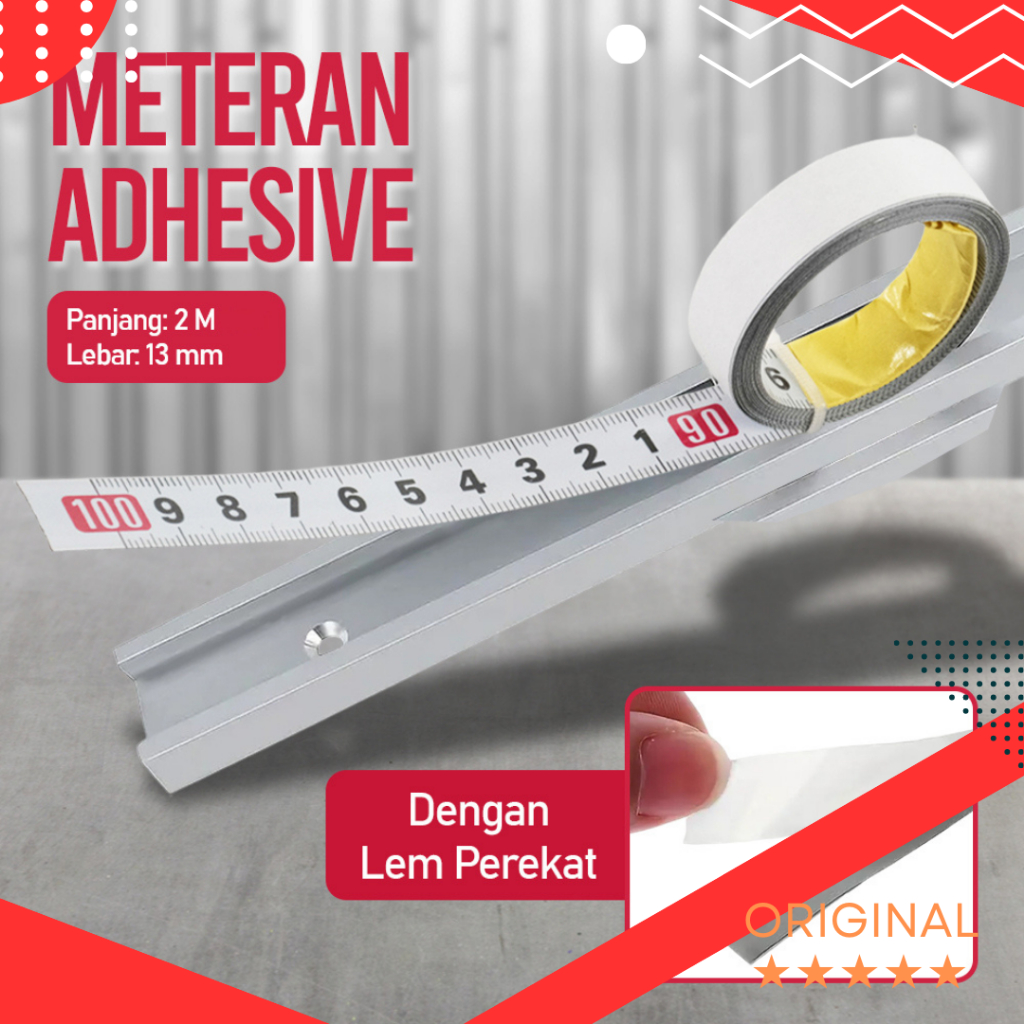 Jual Mayitr Meteran Adhesive Scale Bar Steel Ruler 2 Meter [COD] BAYAR ...