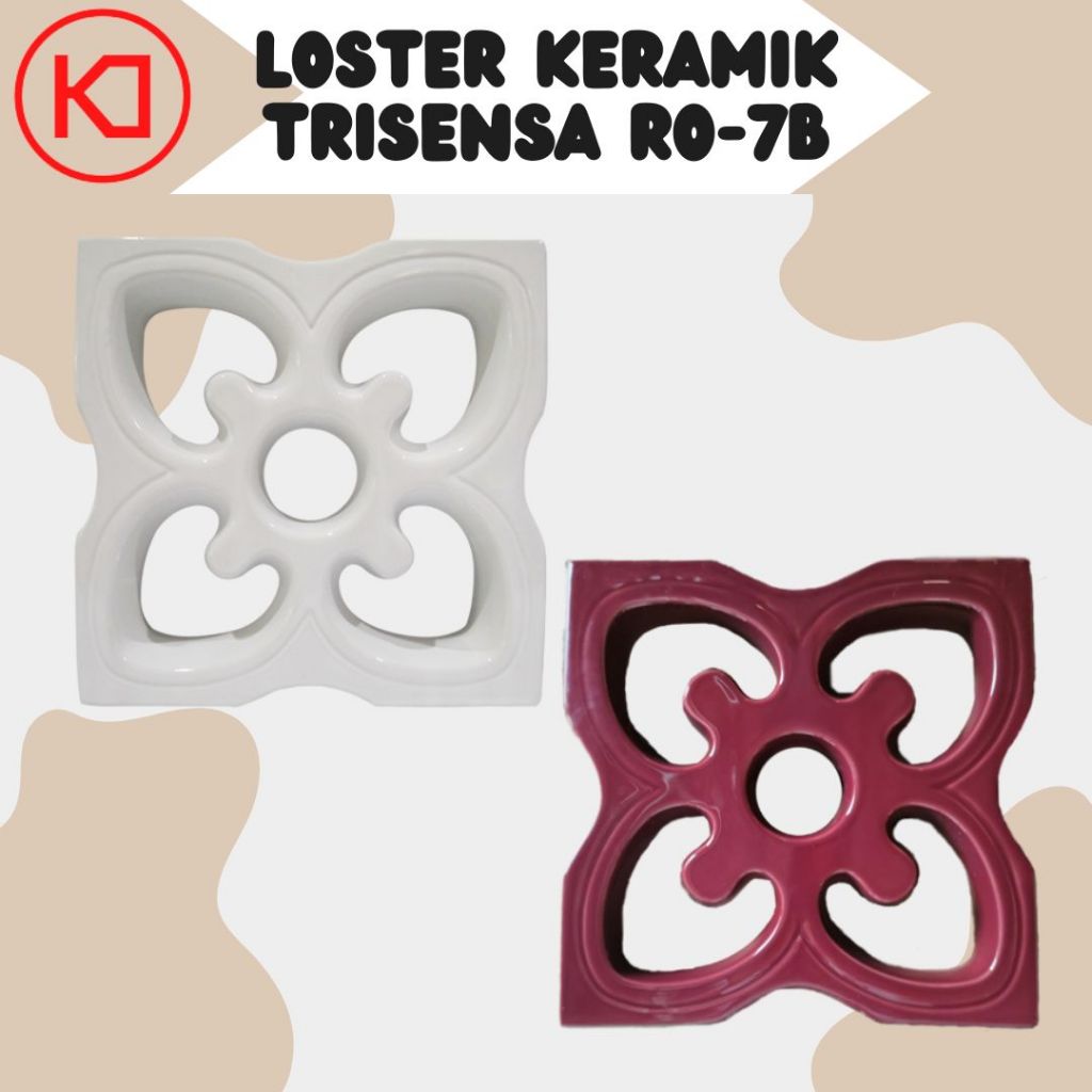 Jual Loster/Roster/Angin-angin Keramik Trisensa Motif RO-7-B 20x20 ...