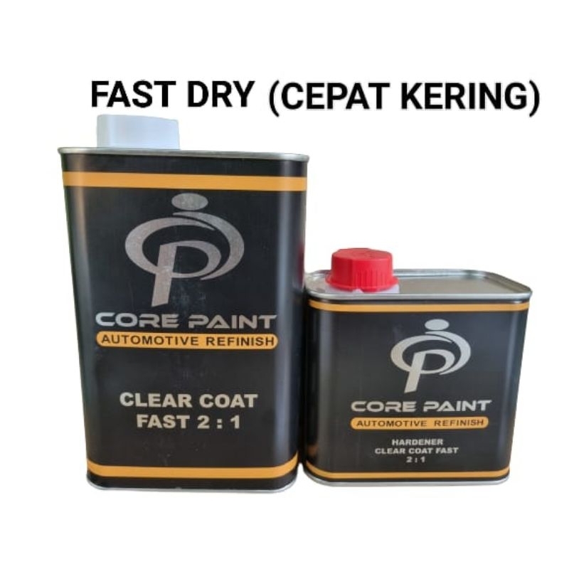 Jual clear/pernish 2.1 fast core paint (1liter) clear + (500ml ...