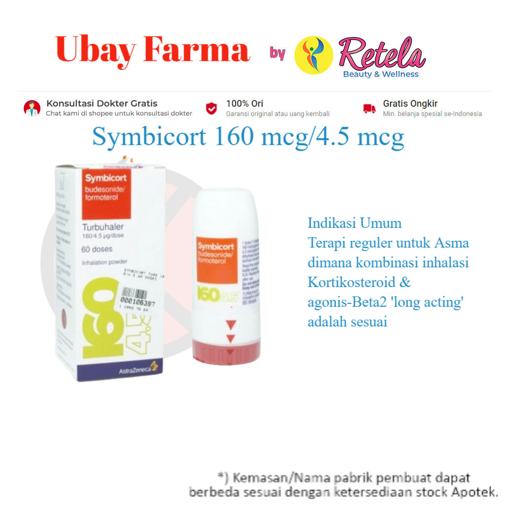 Jual Symbicort 160 mcg/4.5 mcg Turbuhaler 60 Dosis | Shopee Indonesia