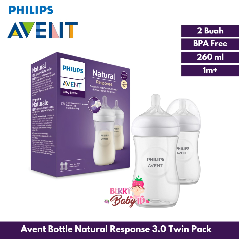 Jual Philips Avent Natural Response 3.0 Twin Pack 2 Botol Susu Bayi ...