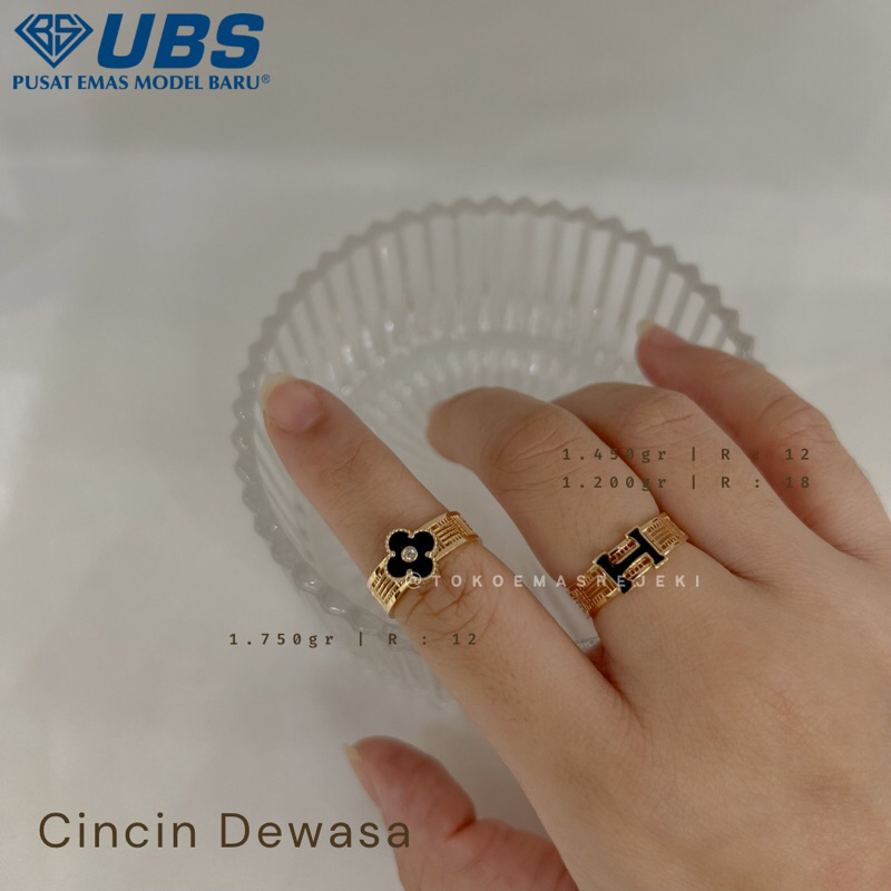 Jual Cincin Lace Clover Hitam Inisial Huruf H Hitam Dewasa | Shopee ...