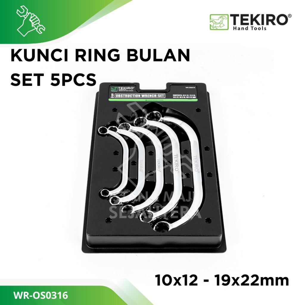 Jual Kunci Ring Bulan Obstruction Wrench Set 5 pcs ( 10-22mm ) WR-OS0316 TEKIRO | Shopee Indonesia