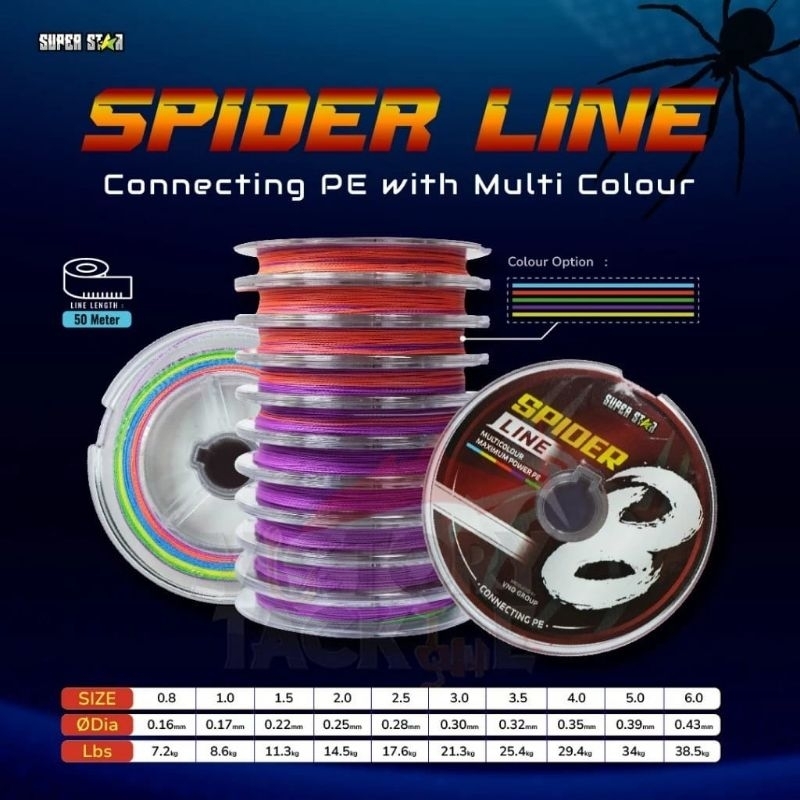 Jual SENAR PANCING | PE | SPIDER LINE Multicolor Conekting | Shopee ...