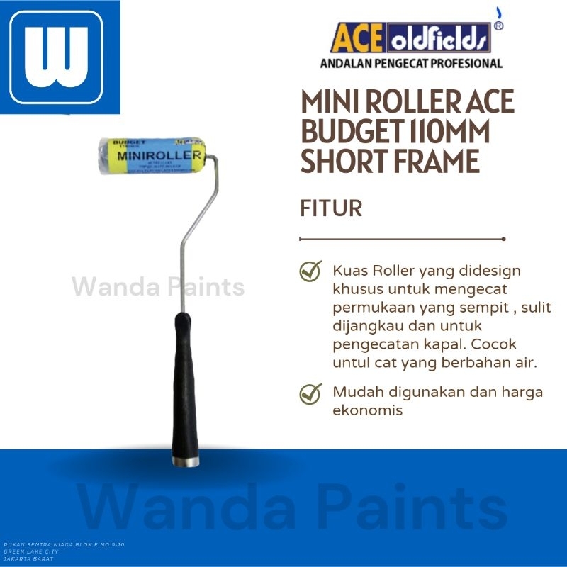 Jual KUAS ROL ACE OLDFIELDS BIRU MINI ROLLER 110mm | Shopee Indonesia
