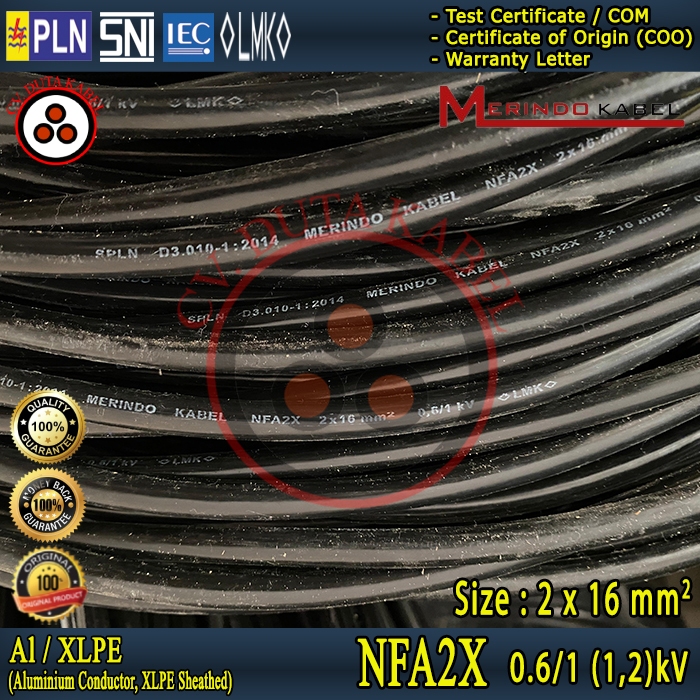 Jual Kabel NFA2X 2x16 mm2 SUTRADO / MERINDO / LVTC / Twisted Cable ...