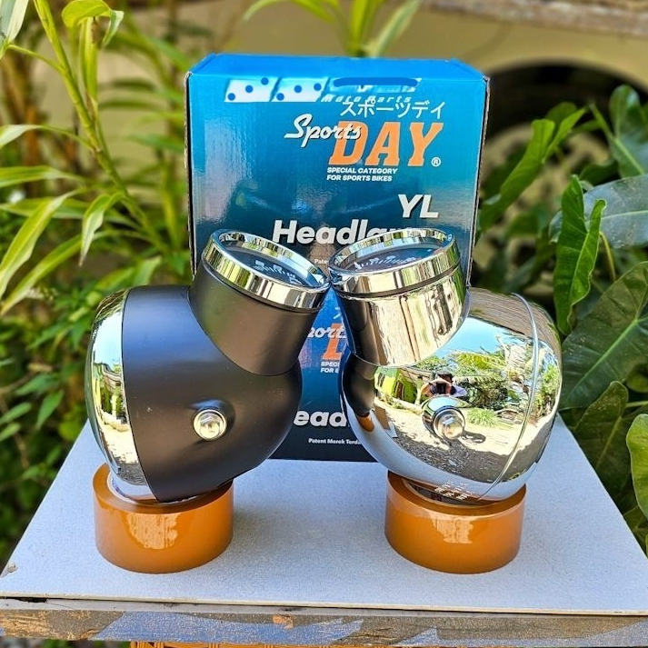 Jual LAMPU DEPAN YL DAY YHA-106 SET BATOK YL BESI HITAM CROM SET ...