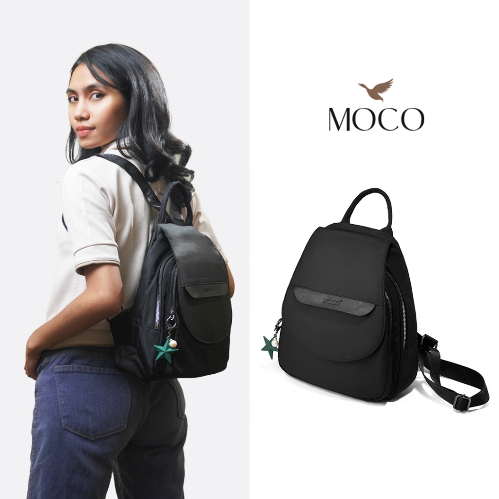 Jual MOCO Fashion Tas Ransel Mini y2k Backpack Nylon Wanita Vintage Sekolah Bonus Bag Charm 26 ...
