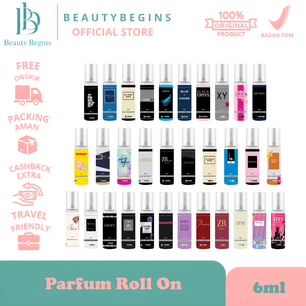 Jual BB - [BPOM] Parfum Roll On 6ml 33 Varian / Parfum Nagita Roll On ...