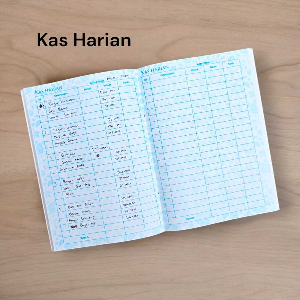 Jual [New Design] Buku Kas Harian / Buku Catatan Pemasukan Pengeluaran ...