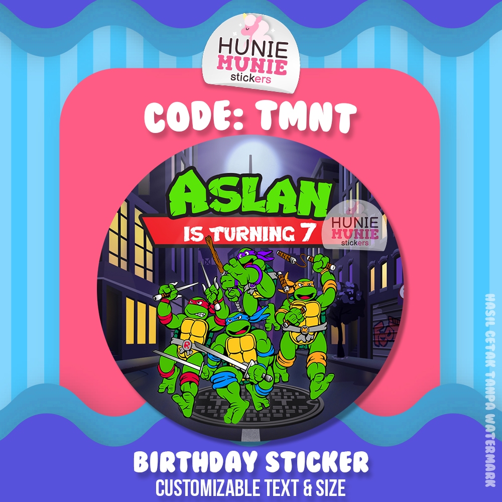Jual Sticker Birthday Custom - TMNT Teenage Mutant Ninja Turtle (20pcs ...