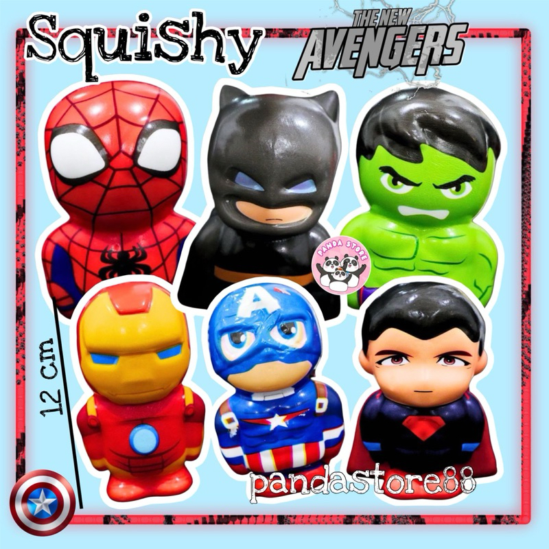 Jual Mainan Squishy Avegers Spiderman Superhero Ironman Captain America ...