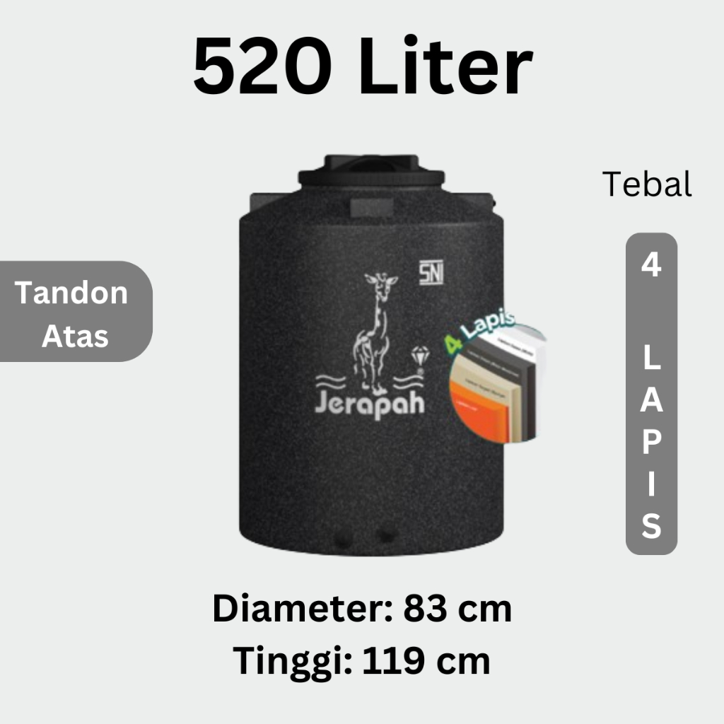 Jual Tangki Tandon Toren air Jerapah Promax 500 Liter 520 Liter Anti ...