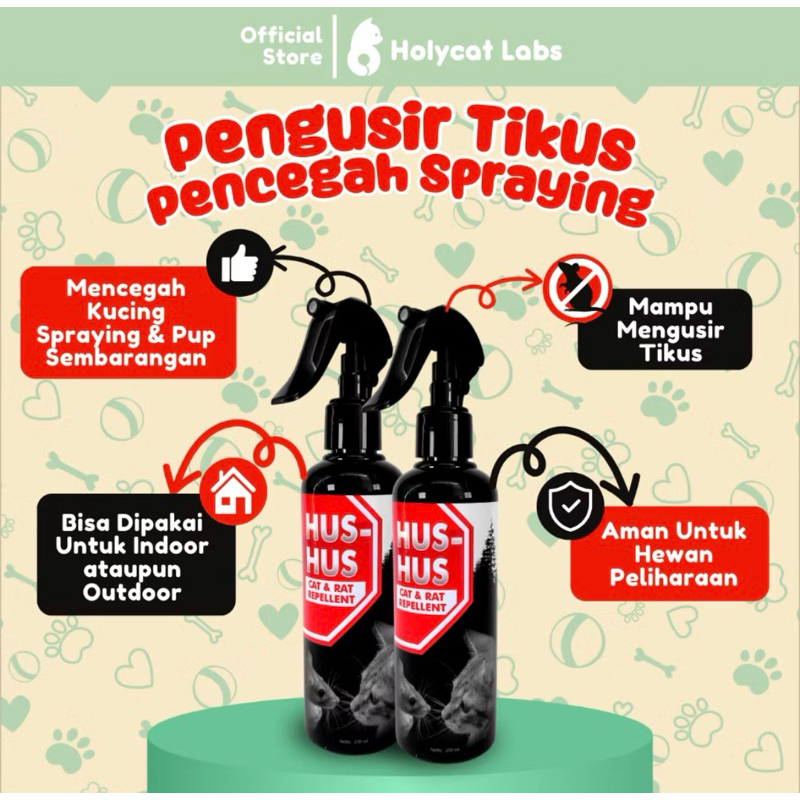 Jual HUS HUS 250 ML Kucing Anti Buang Kotoran Sembarangan Pengusir ...