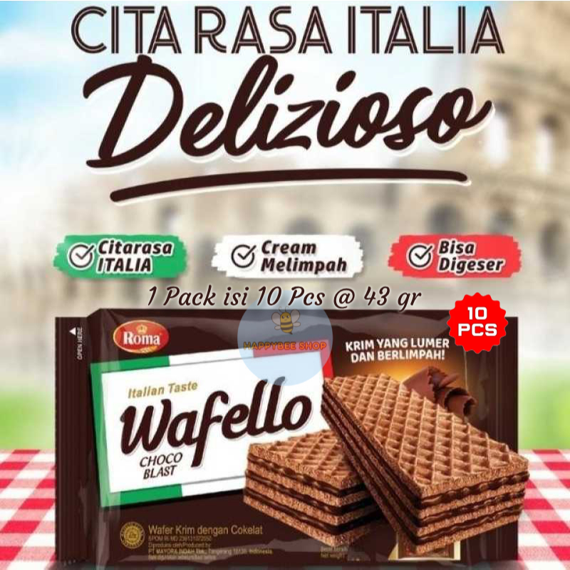 Jual Wafello Wafer Choco Blast 1 Pack isi 10 Pcs @ 43 gr | Shopee Indonesia