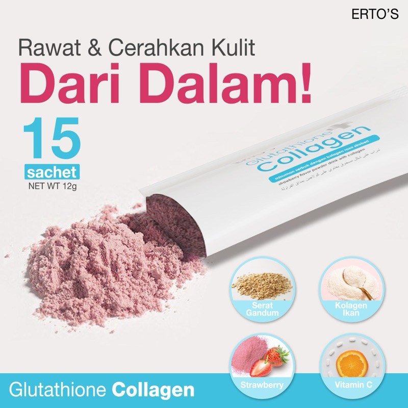 Jual Erto's Glutathione Collagen Drink Minuman Kolagen Ikan Kolagen Alami Glowing Brightening ...