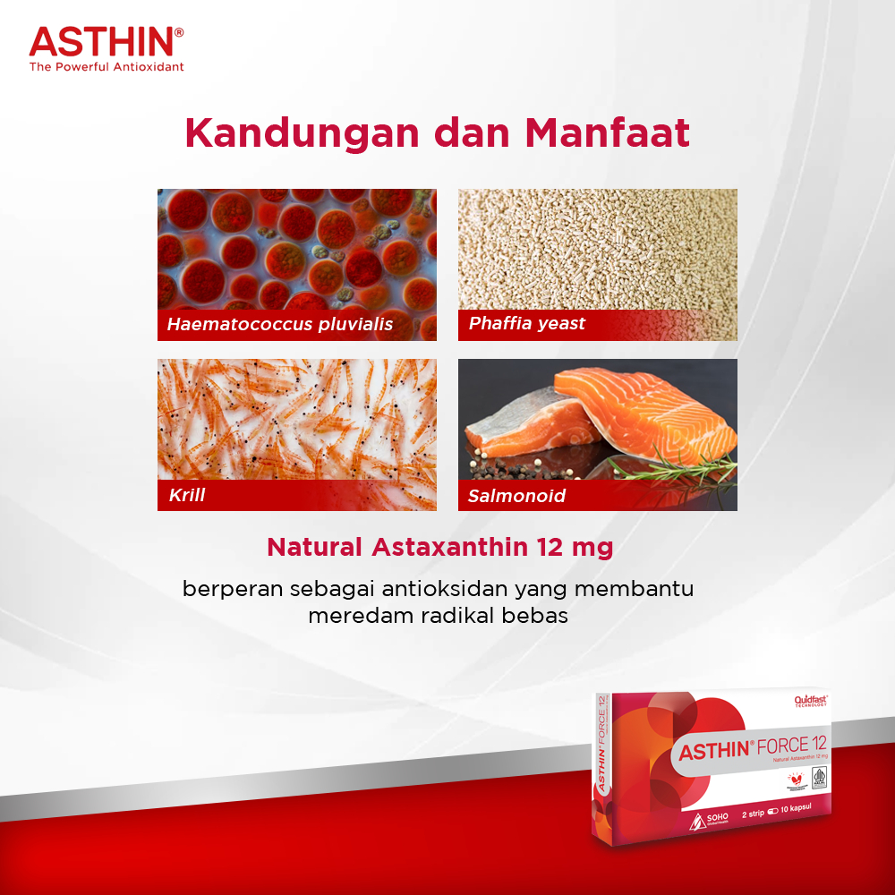 Jual Asthin Force 12 Suplemen Antioksidan + Healthy Skin isi 1 Strip ...