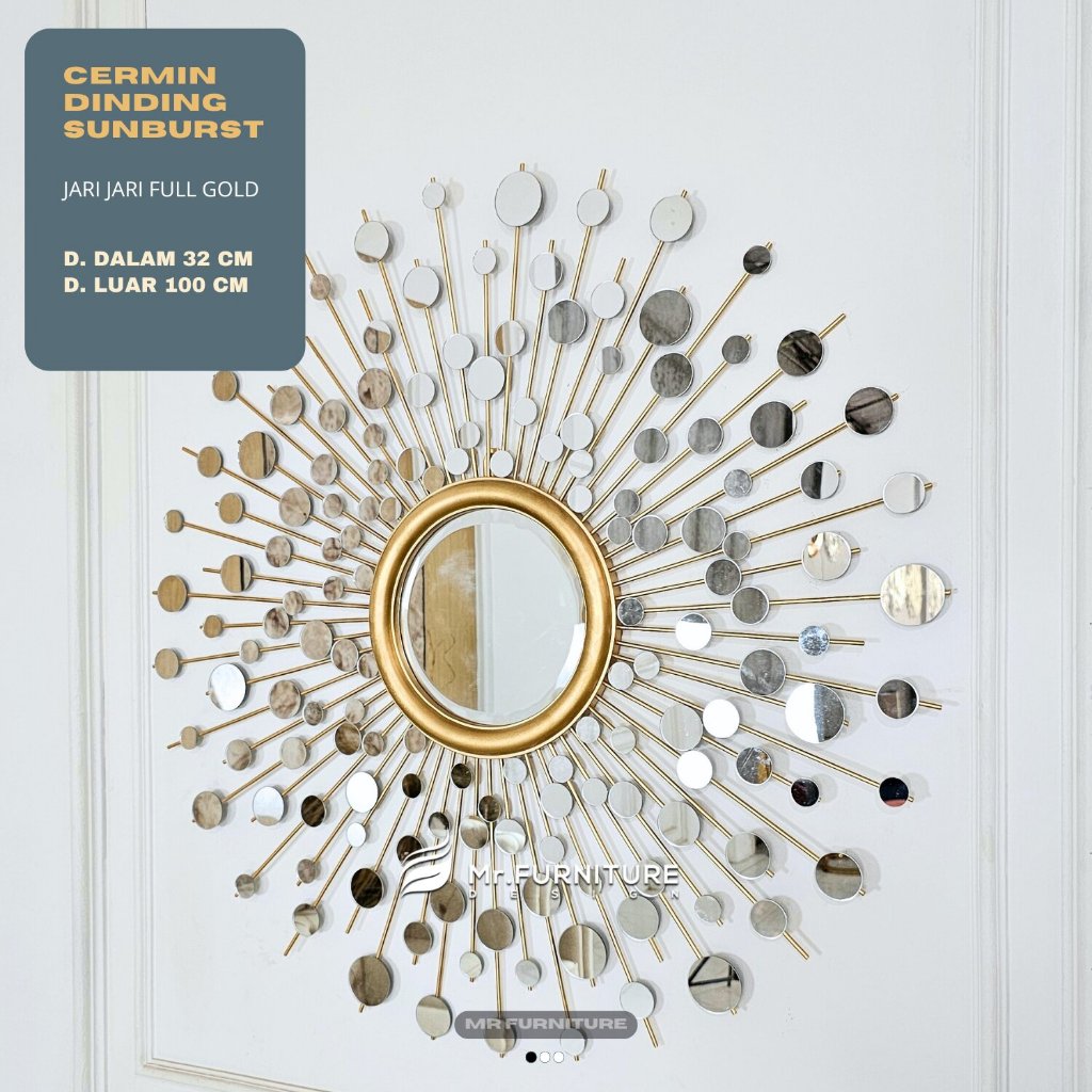 Jual Cermin hias dinding gold sunburst | Shopee Indonesia