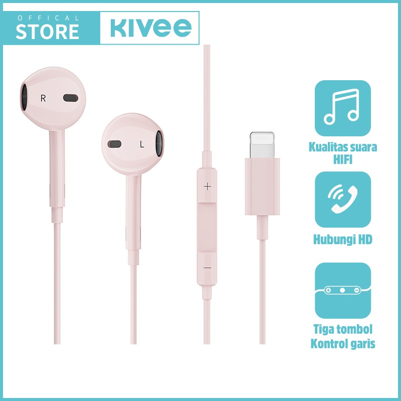 Jual （HOT）KIVEE Headset iphone Music Game KV-MT30 Pro Lightning 9D HD ...