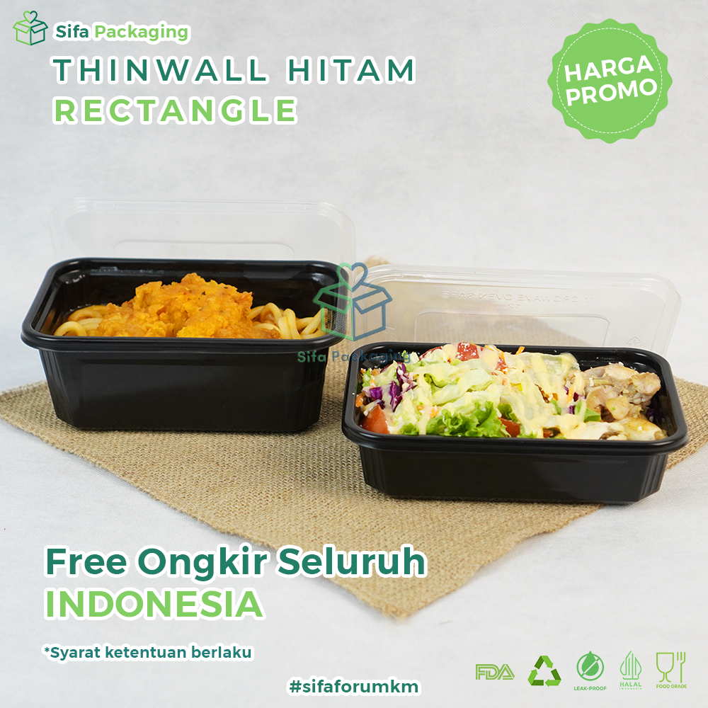 Jual Thinwall Persegi Panjang HItam + Tutup 500ml 750ml 1000ml Persegi ... Jual Thinwall Persegi Panjang HItam + Tutup 500ml 750ml 1000ml Persegi ...
