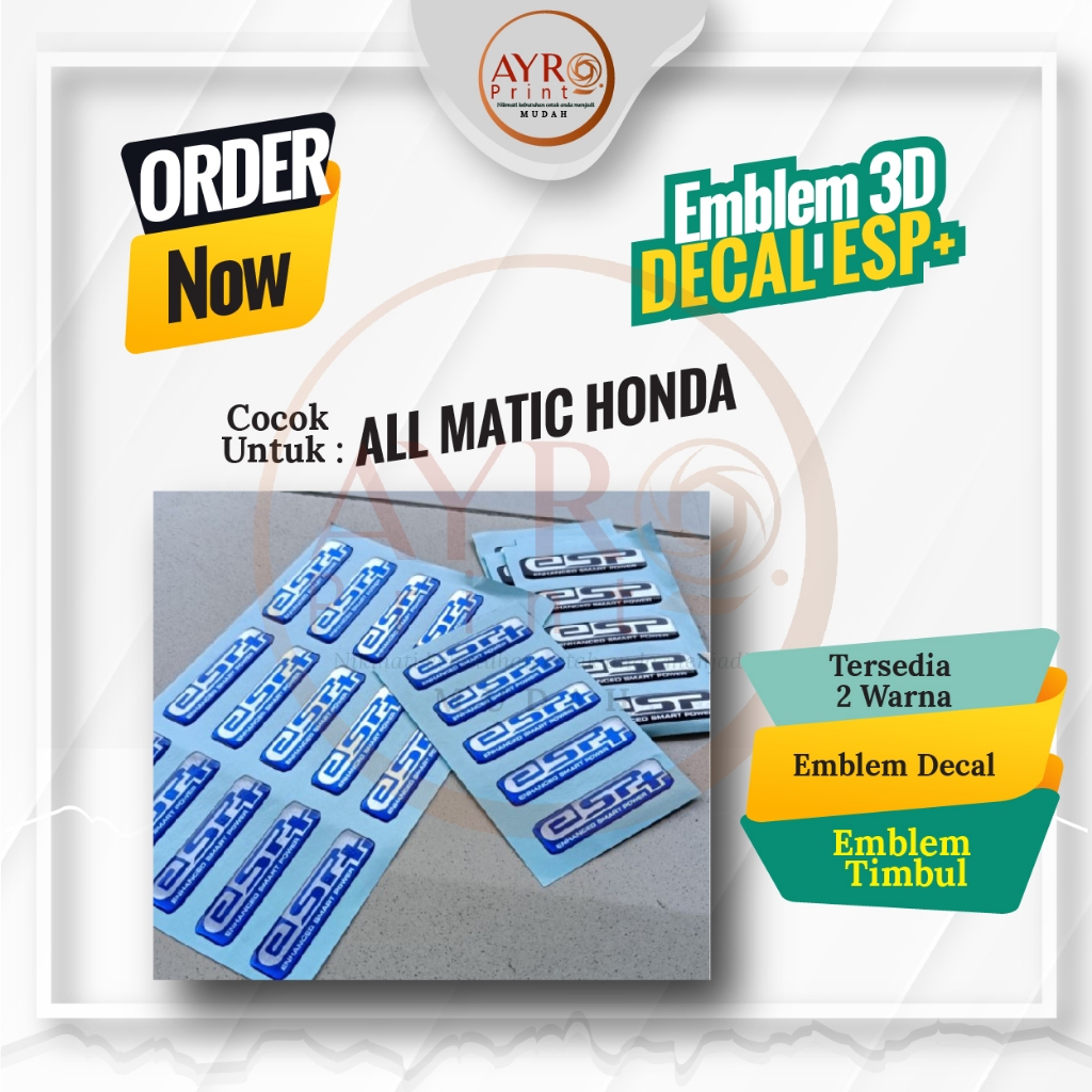 Jual Stiker sticker Emblem Decal ESP ESP+ All Matic Honda | Shopee ...