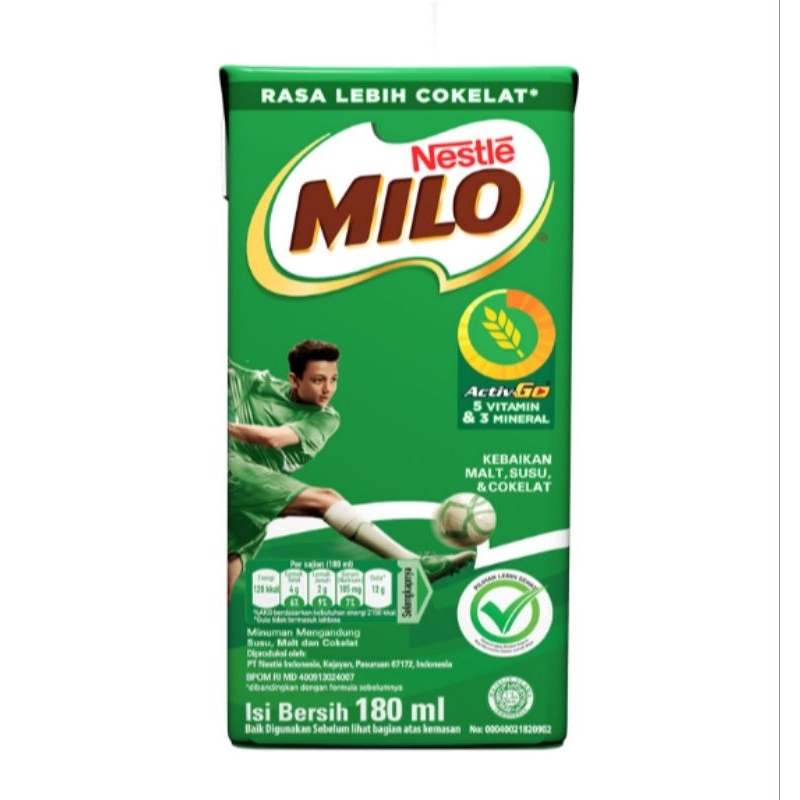 Jual MILO Activ-Go Cokelat UHT 180 ml susu | Shopee Indonesia
