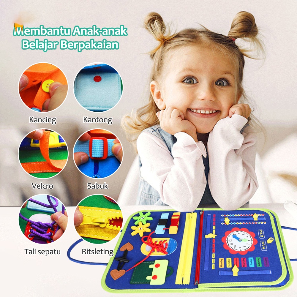 Jual 8 Halaman Mainan Montessori Papan Busy Board Untuk Perkembangan ...