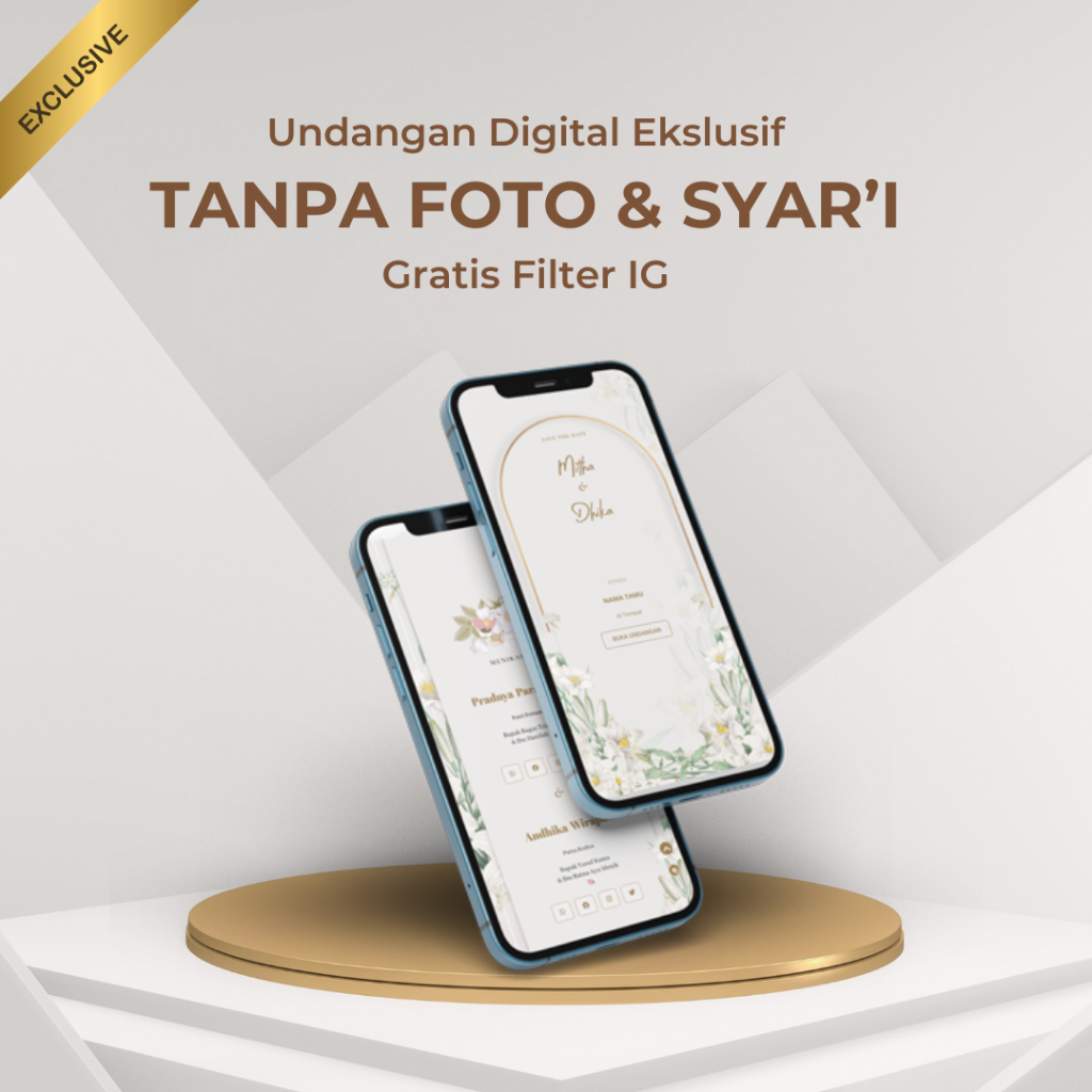 Jual Undangan Digital Tanpa Foto & Syar'i Premium Eksklusif | Undangan ...