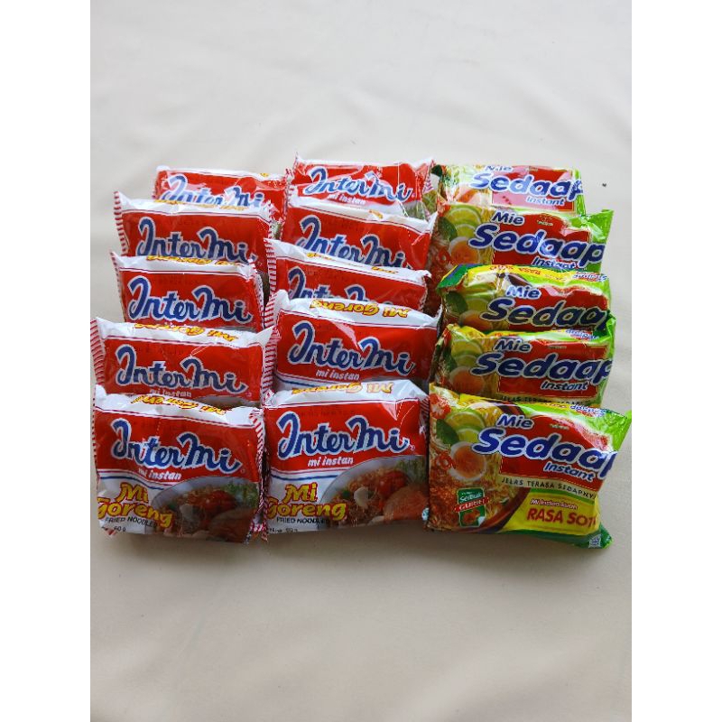 Jual Paket 15 Mie Instan Murah meriah (Indomie, Sedap, Intermi ...