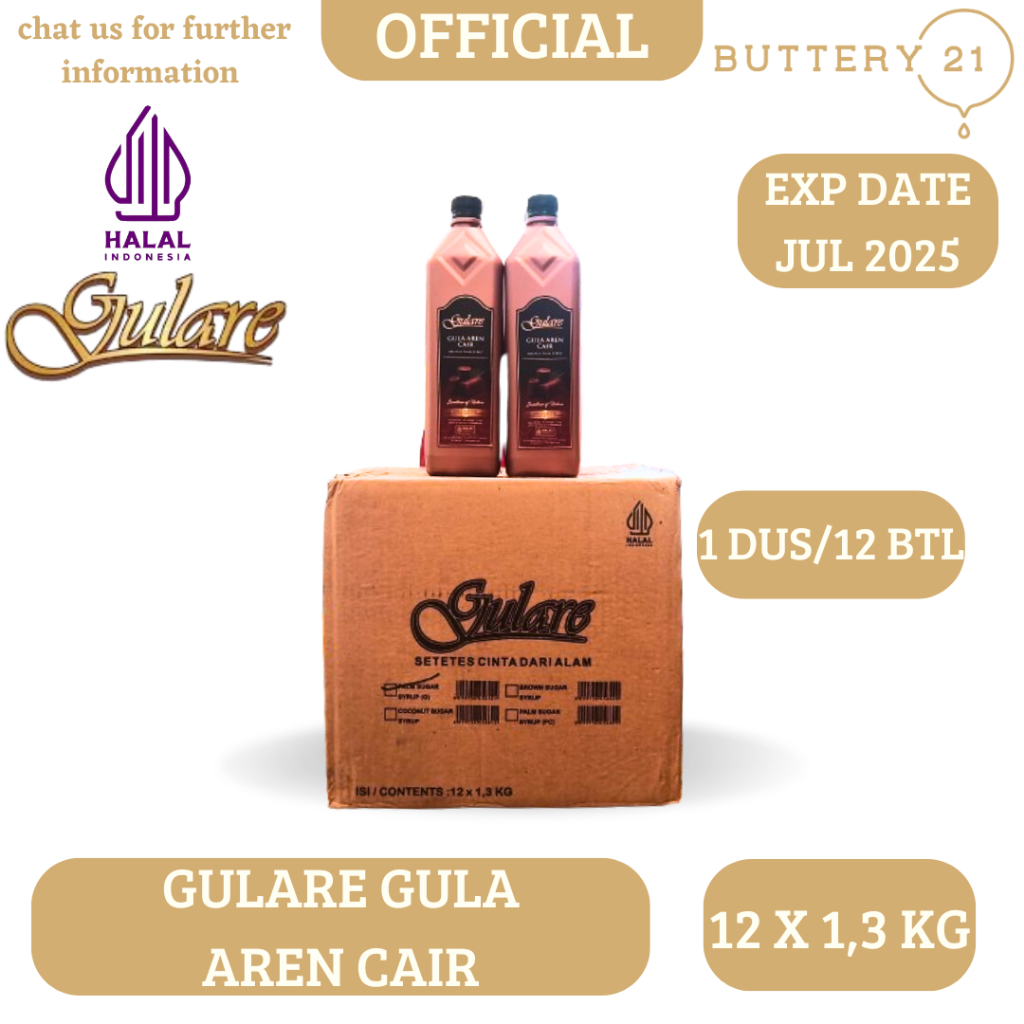 Jual GULARE GULA AREN CAIR PREMIUM 1.3 KG X 12 BTL ( 1 DUS ) / ARENGA ...