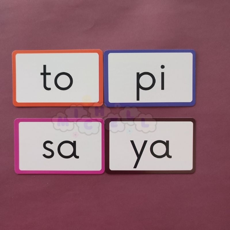 Jual Flashcards Kartu Belajar Membaca Suku Kata 122pcs - Flash Card ...