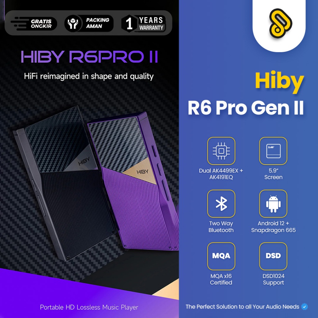 Jual HiBy R6 Pro II / Gen 2 Hi-Res Lossless Android Digital Audio Player | Shopee Indonesia