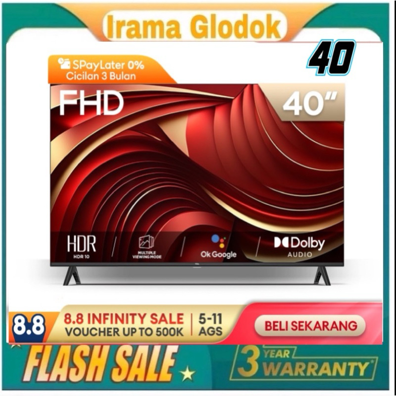 Jual TCL 40 Inch 40A9 Android Smart TV 11.0 FULL HD Garansi Resmi 3 ...