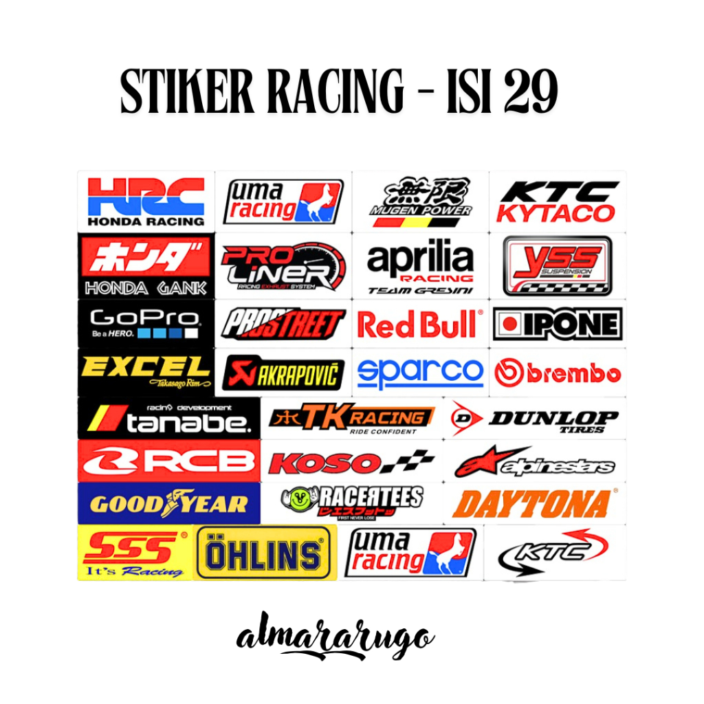 Jual Stiker Racing / Stiker Motor - Isi 29 Pcs RCB racing start ohlins ...