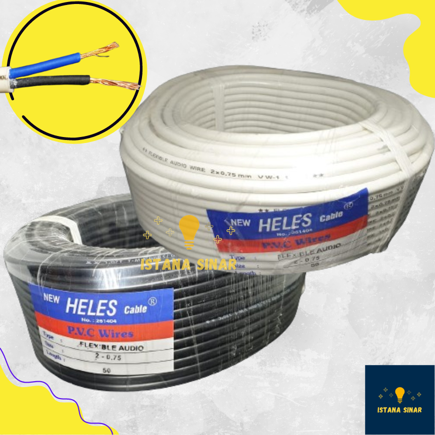 Jual Kabel listrik HY Heles 2 x 0.75 / Kabel Rambut / Kabel Serabut 1 ...