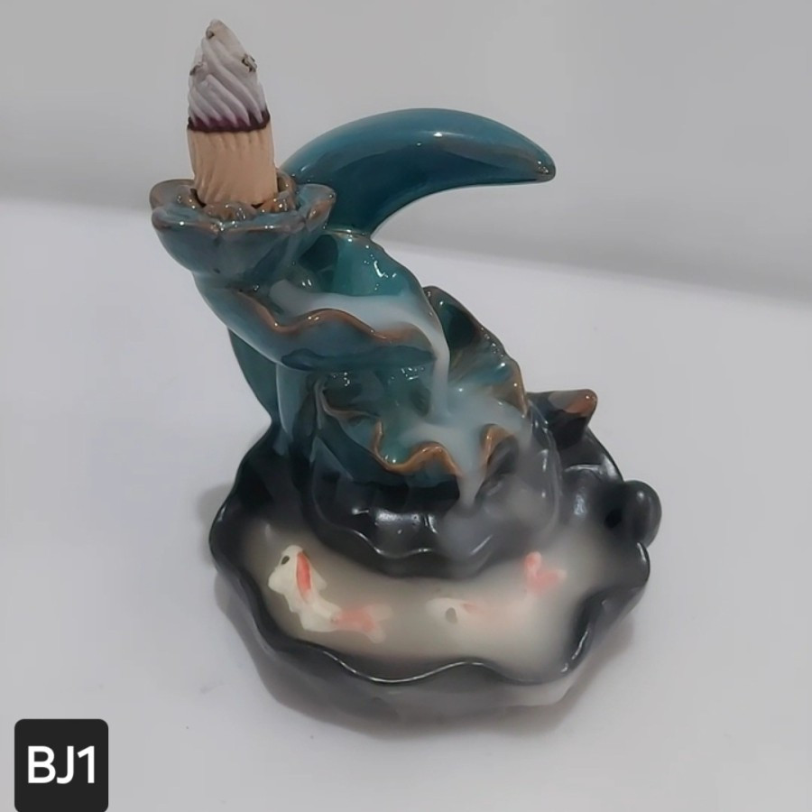 Jual Tempat Bakar Dupa Kerucut Backflow Ornamen Keramik Bukhur Asap ...