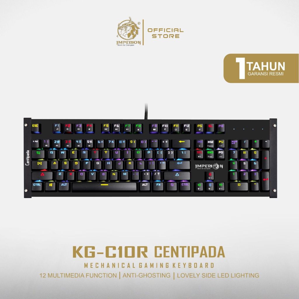 Jual Keyboard Gaming Imperion Centipada KG-C10R Mechanical, RGB ...
