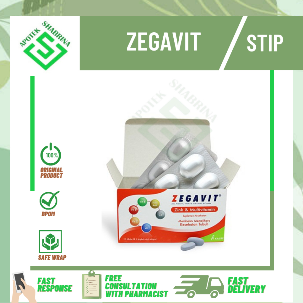 Jual Zegavit 6 tab/strip / multivitamin/ vitamin daya tahan tubuh ...