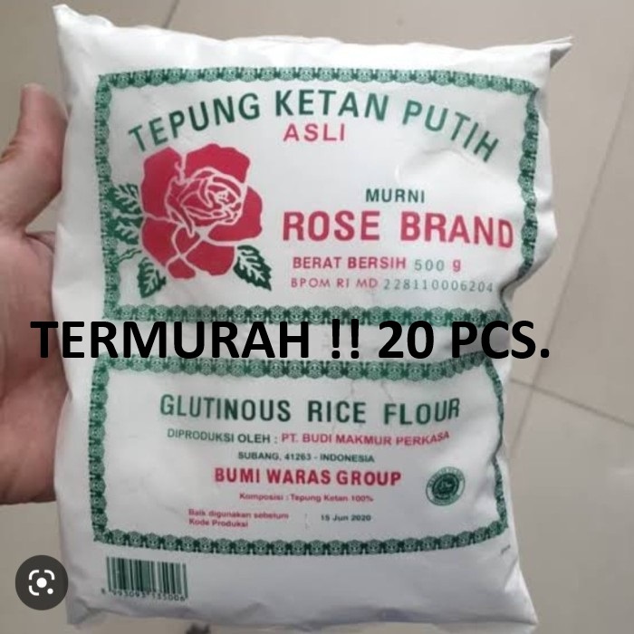 Jual Tepung ketan putih rose brand 500gr | Tepung ketan Rose Branda ...