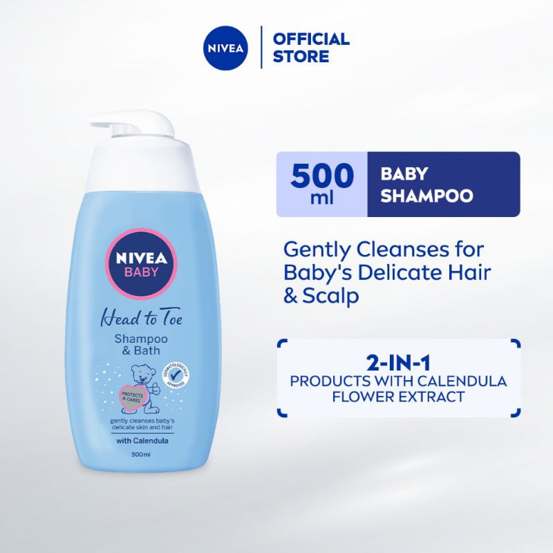 Jual Nivea Baby Head to Toe Shampoo and Bath with Calendula 500ml | Shopee Indonesia