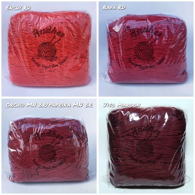 Jual Tali kur warna talikur 3mm MERAH bahan Polyester 250 gram, 500 ...