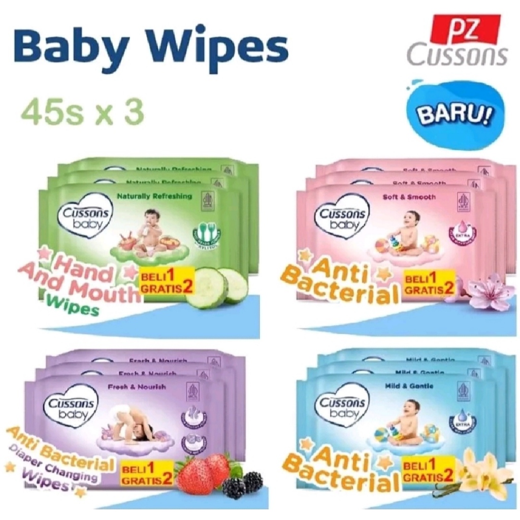Jual [PROMO] CUSSONS Tissue Basah Beli 1 Gratis 2 (Isi 45 Lembar x 3 ...