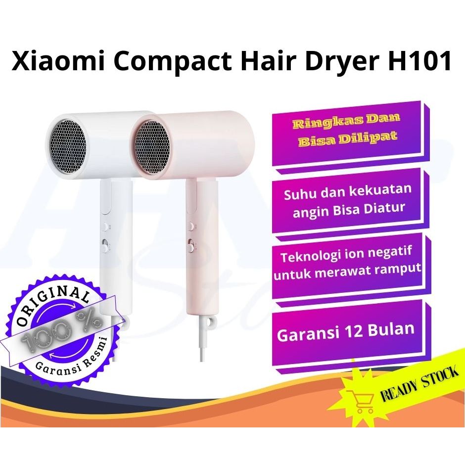 Jual Xiaomi Compact Hair Dryer H101 Garansi Resmi - Merah Muda | Shopee ...